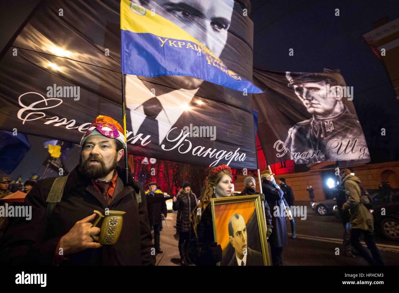 Torchlight procession in honor of Stepan Bandera's birthday on January ...