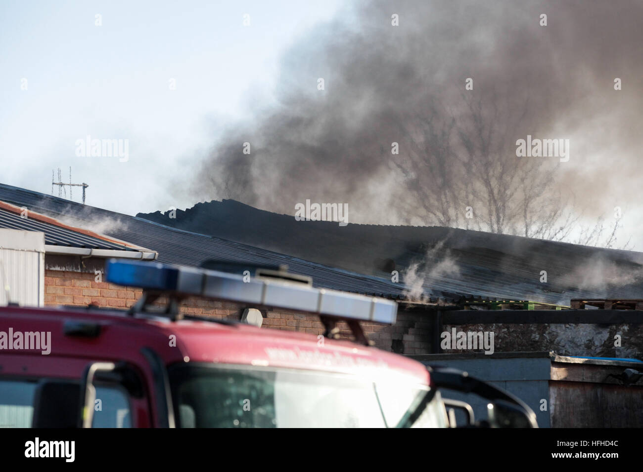 Warehouse fire in Tottenham, North London, UK. 2nd Jan 2017. Tottenham ...
