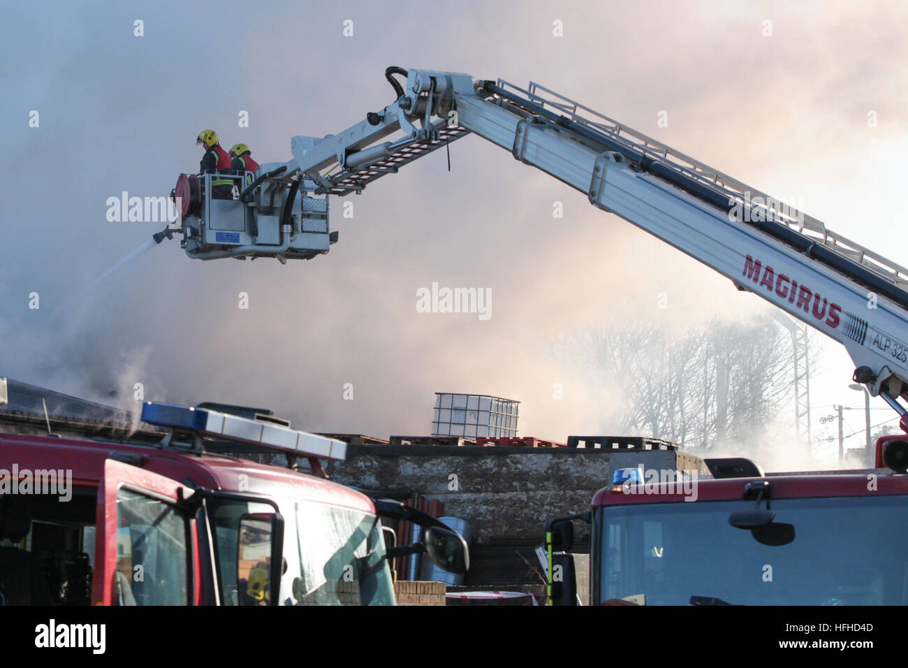Warehouse fire in Tottenham, North London, UK. 2nd Jan 2017. Tottenham ...
