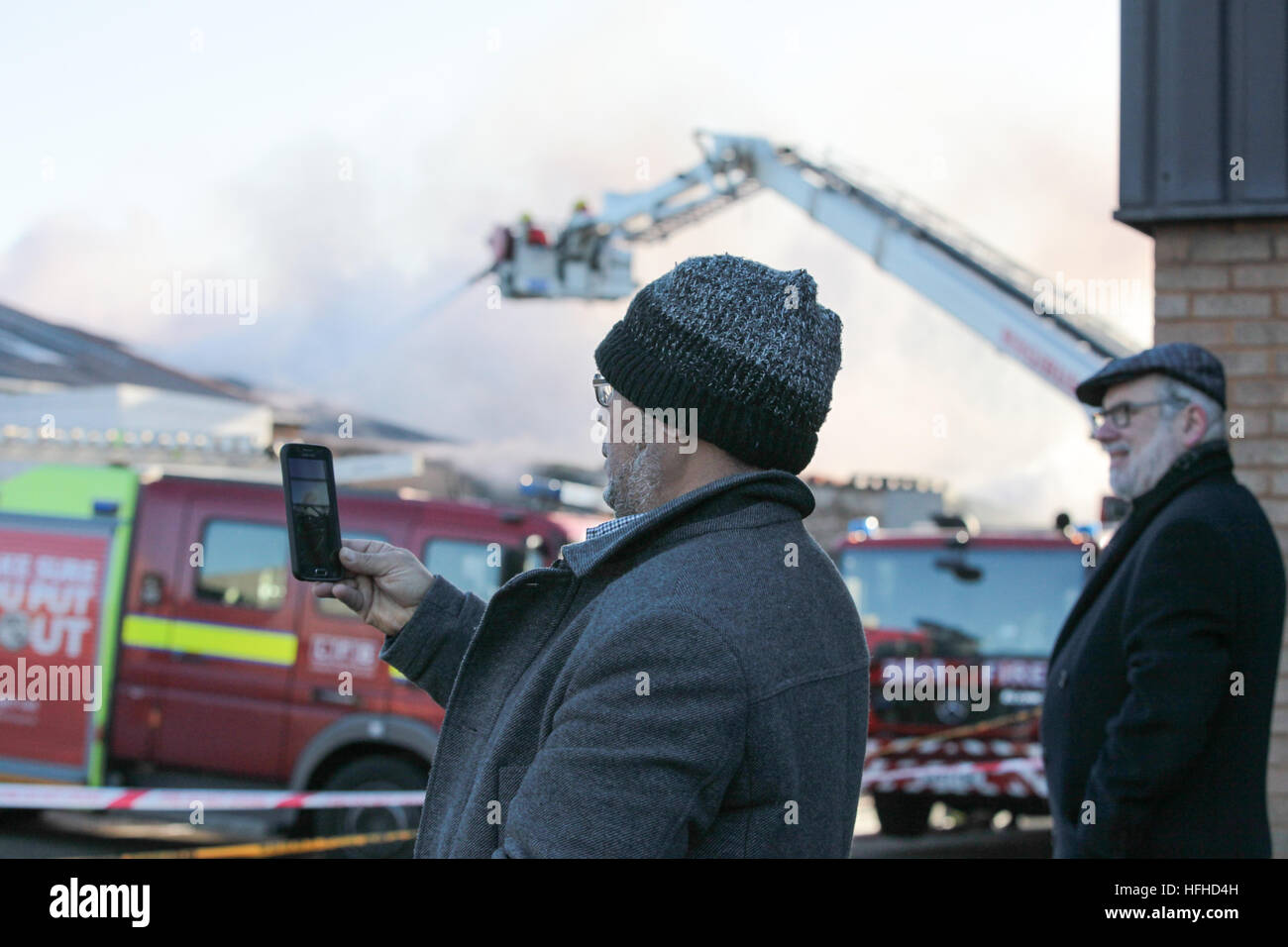 Warehouse fire in Tottenham, North London, UK. 2nd Jan 2017. Tottenham ...