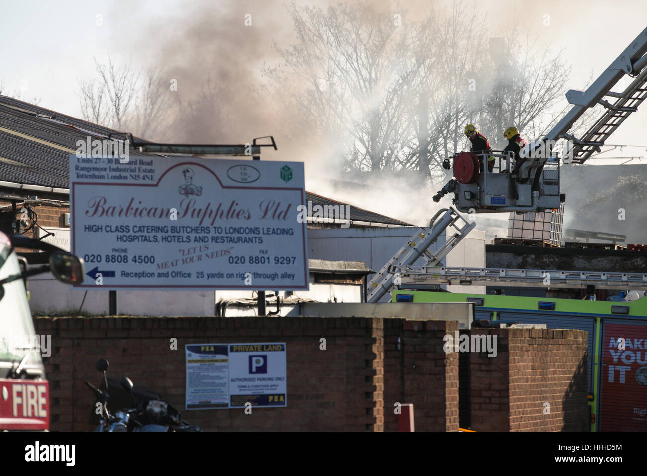 As crews from 10 fire engines tackle the fire hi-res stock photography ...