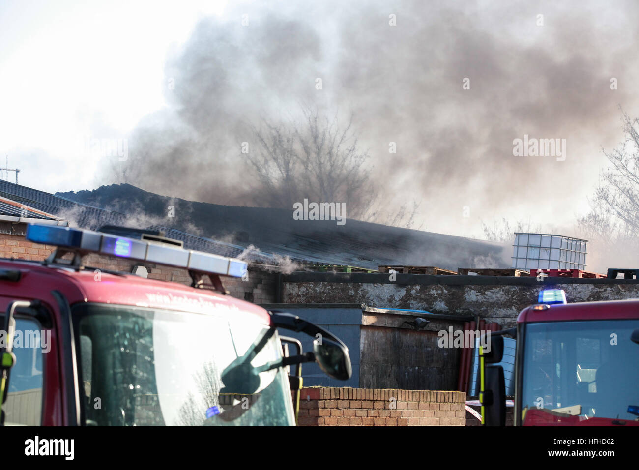 Warehouse fire in Tottenham, North London, UK. 2nd Jan 2017. Tottenham ...