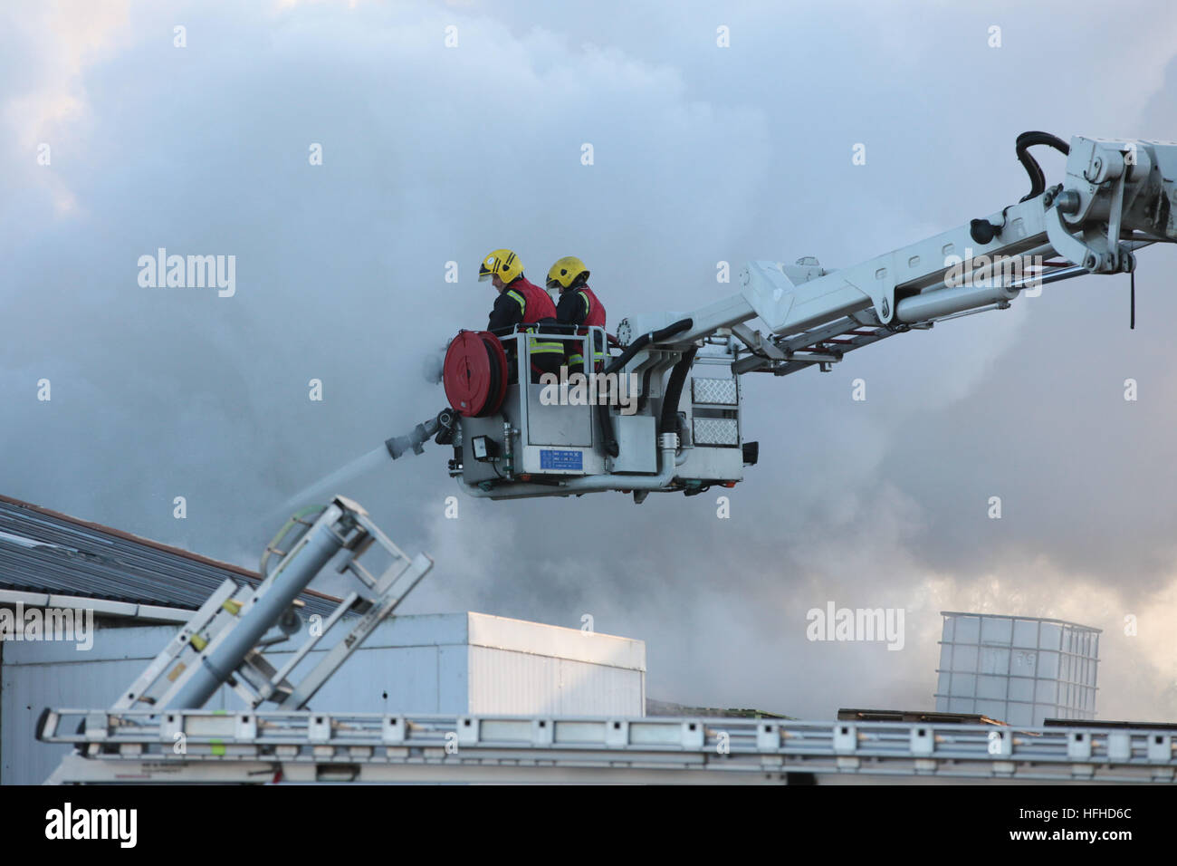 Warehouse fire in Tottenham, North London, UK. 2nd Jan 2017. Tottenham ...