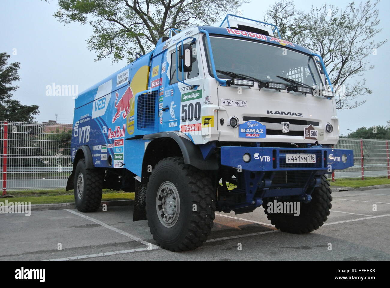 A Kamaz Master T4 Dakar Rally racing truck parked up in Calais, France ...
