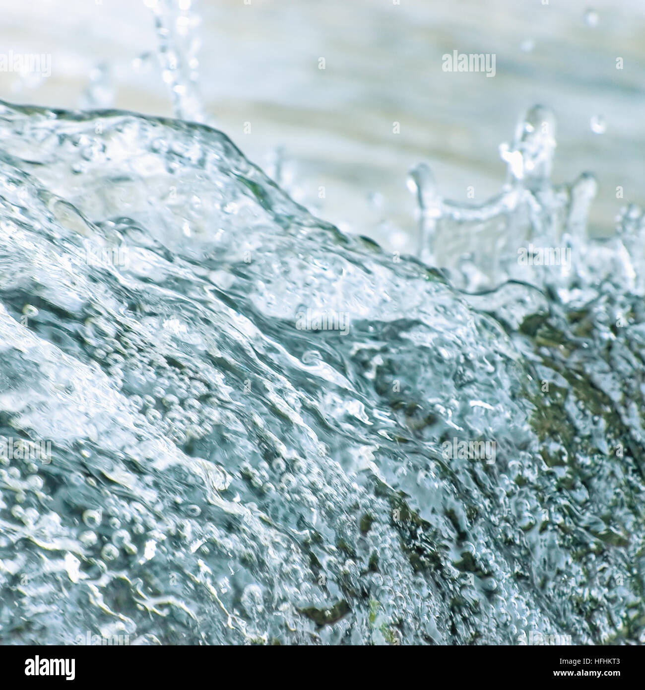 Waterfall Water Splash Drops Splash Made With A Stone Falling Into The