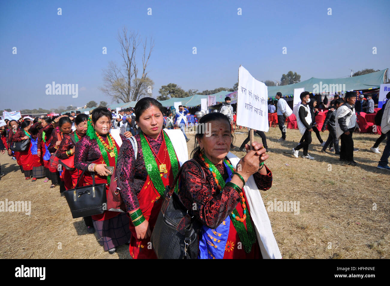 Kathmandu, Nepal. 30th Dec, 2016. Nepalese Gurung woman wearing ...