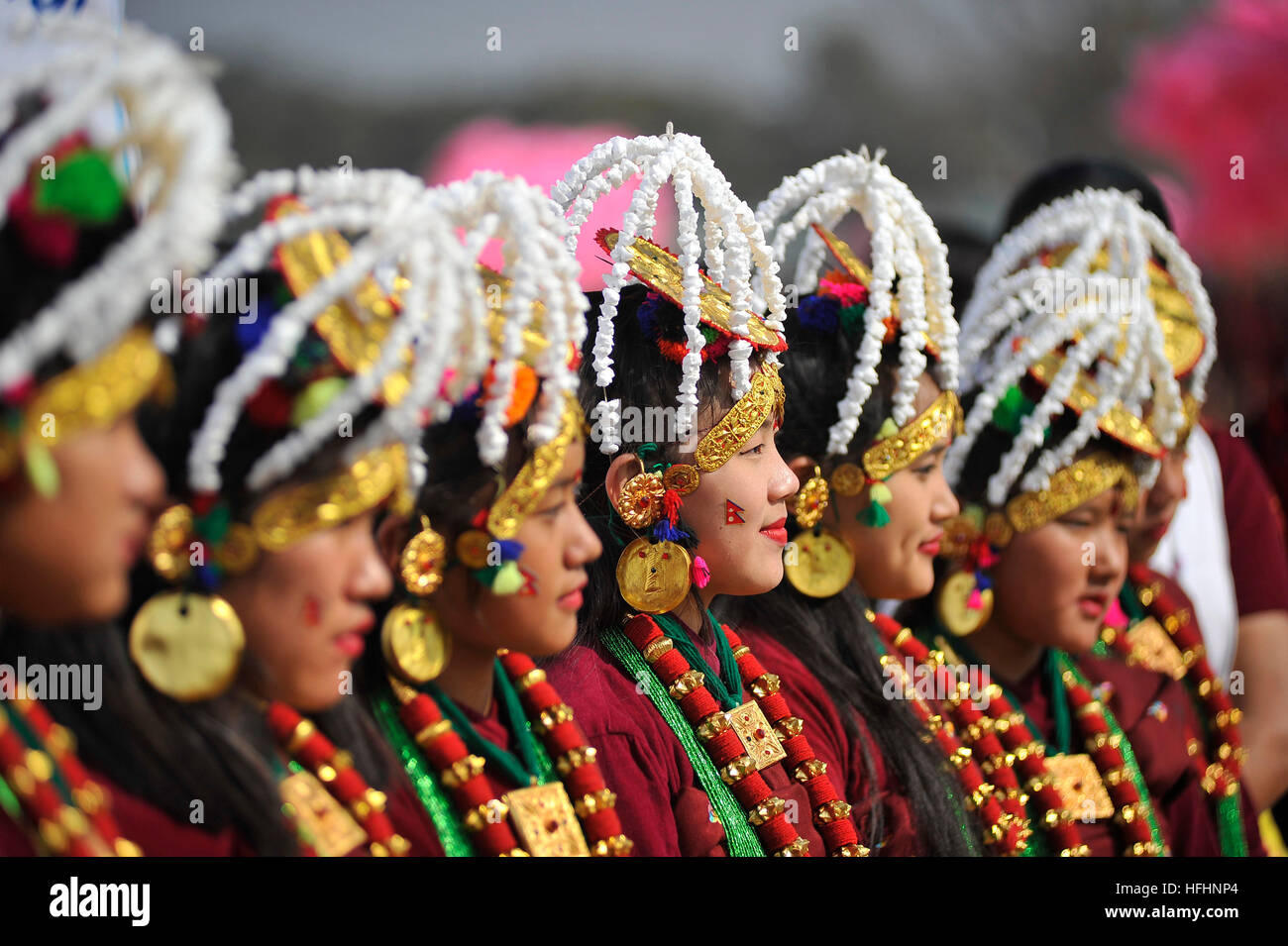 Gurung traditional attire hi-res stock photography and images - Alamy