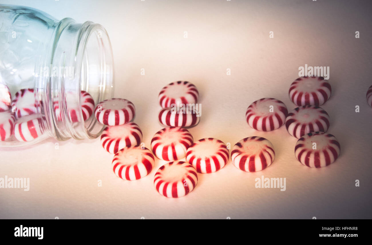 Photograph of some traditional Christmas mints Stock Photo - Alamy