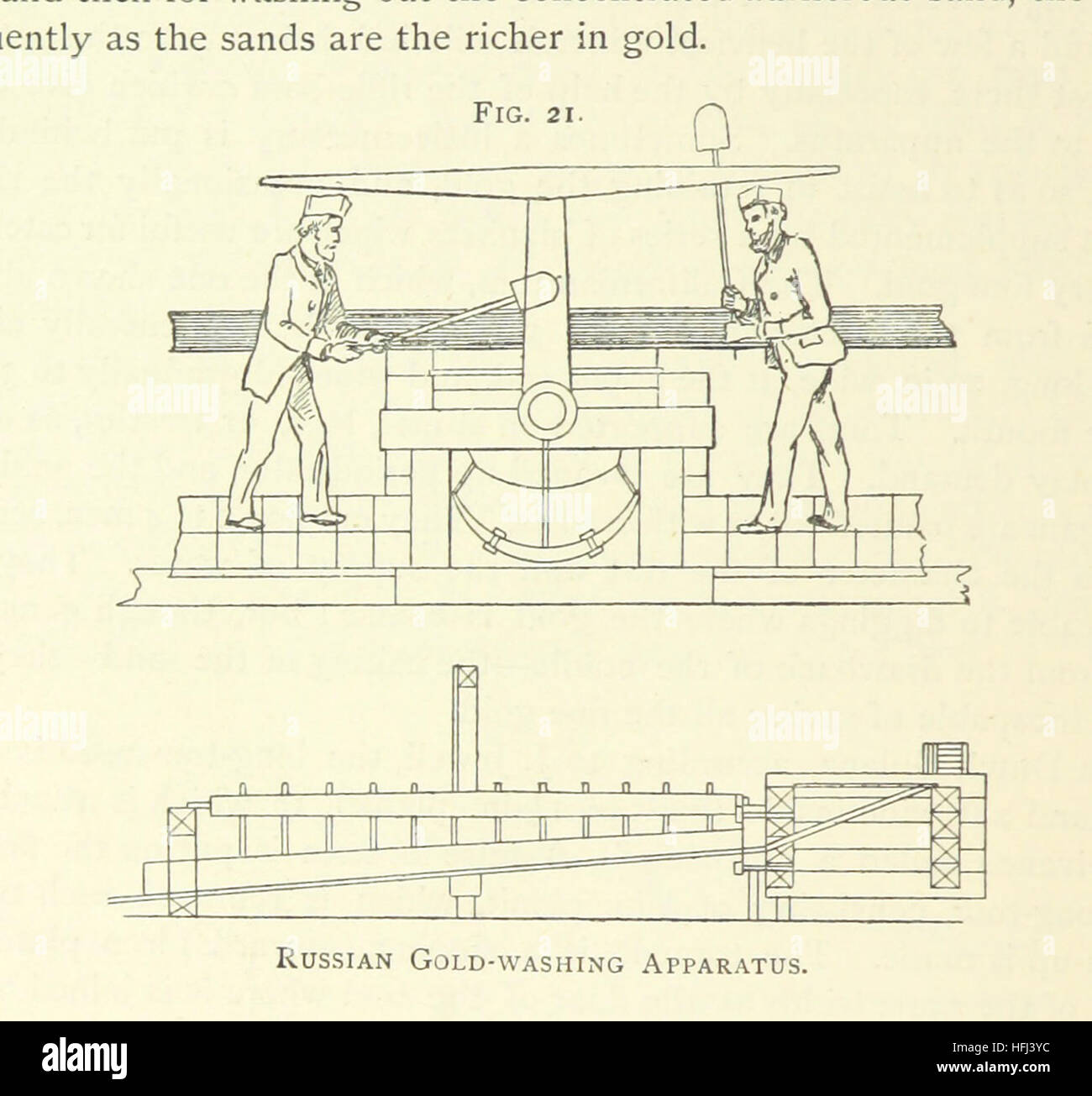 This image from 'Practical Gold-Mining' illustrates the methods and ...