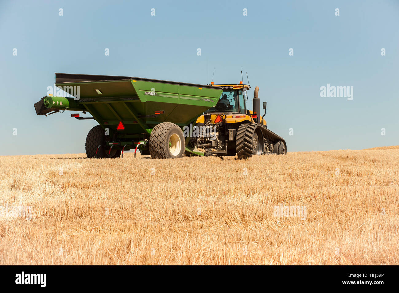 Crop harvesting with modern farm equipment Stock Photo - Alamy