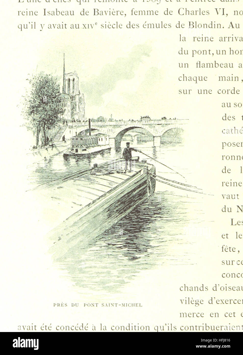 An illustrated work depicting the Seine River through Paris, showcasing ...
