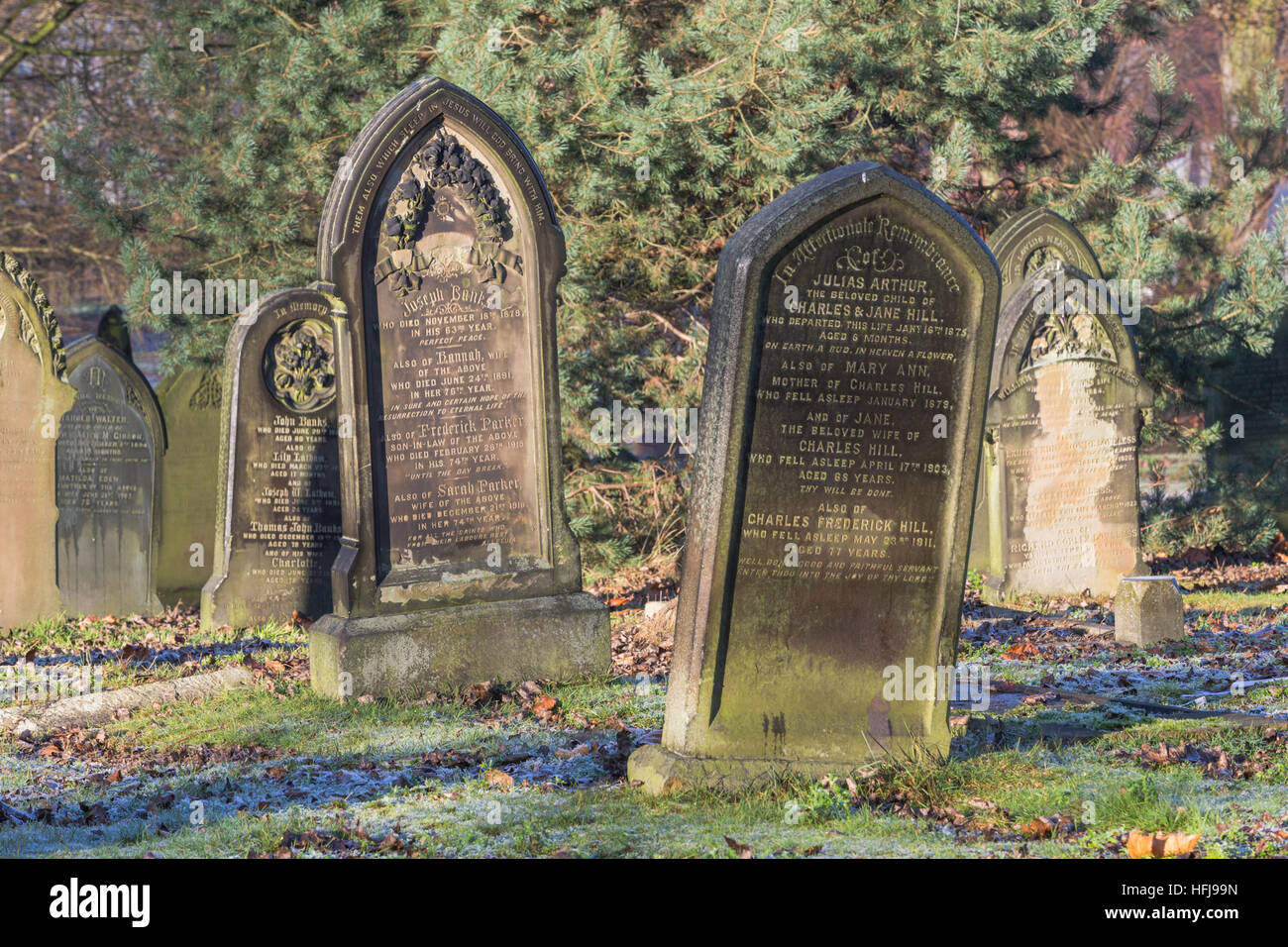Graveyard scene, Warstone Lane cemetery, Hockley Birmingham UK Stock ...
