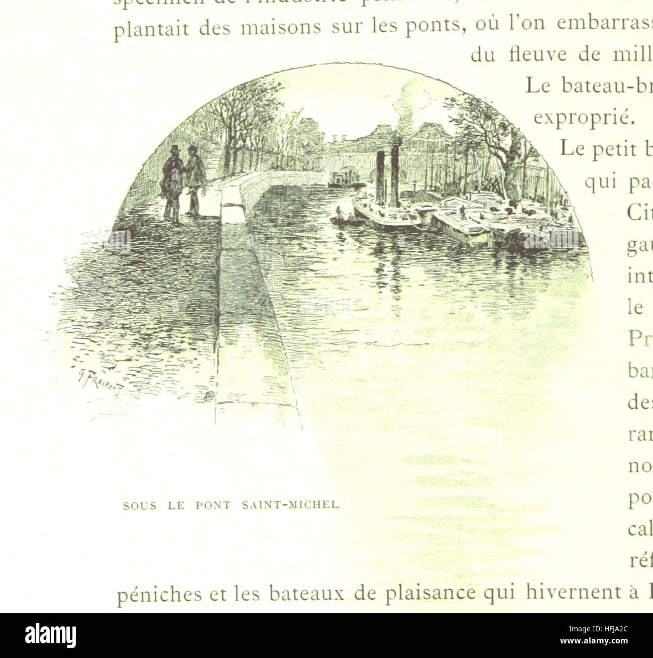 An illustrated work showing the course of the Seine River through Paris ...