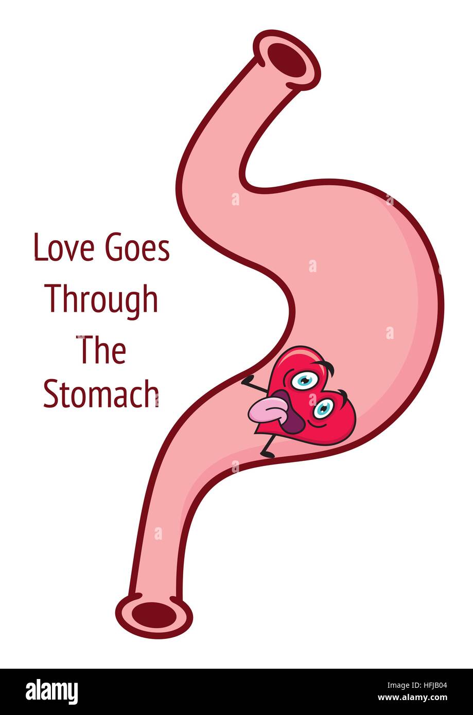 Love goes through the stomach vector colorful cartoon Stock Vector ...