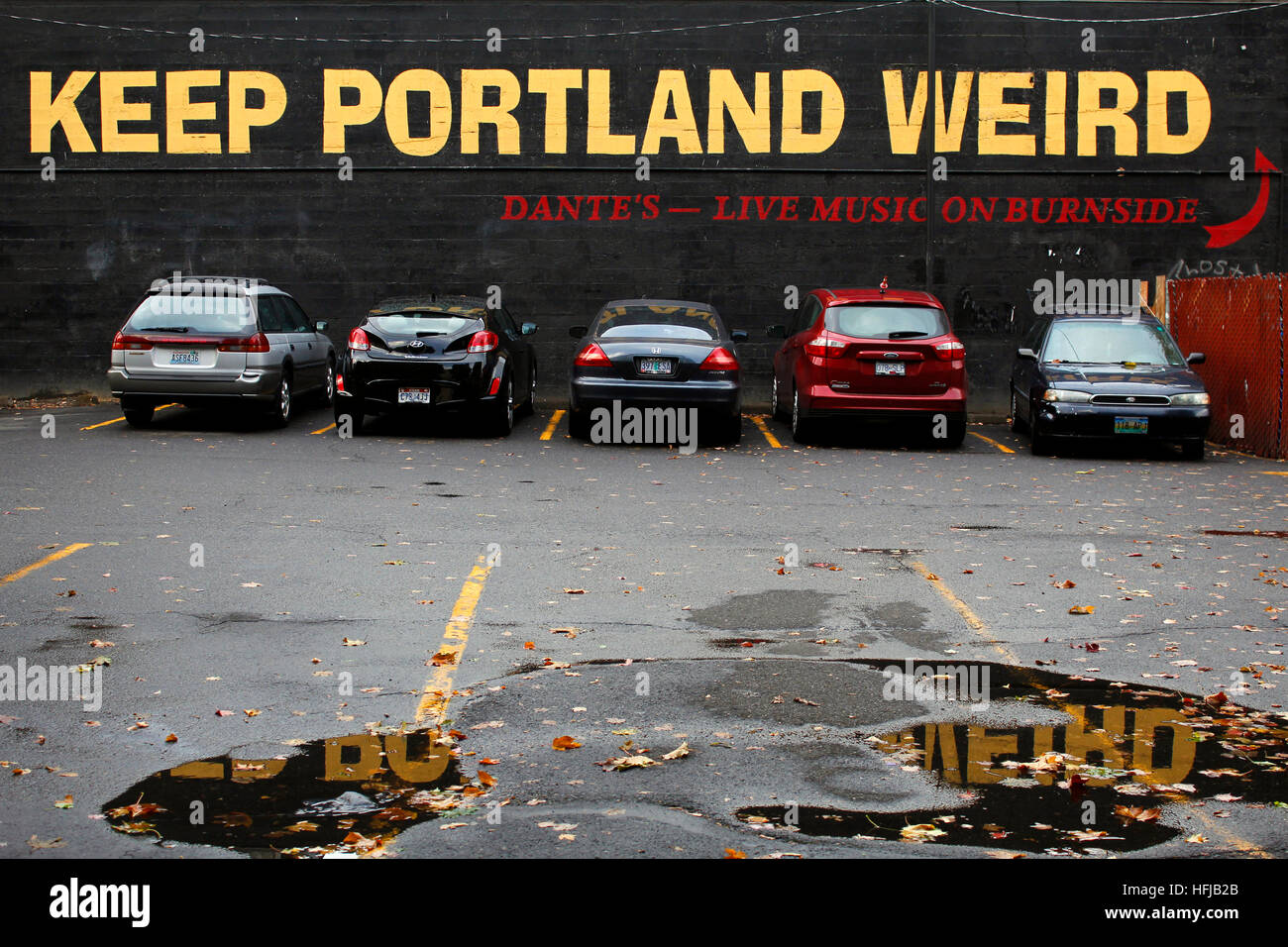 The famous "Keep Portland Weird" street art in Portland Stock Photo - Alamy