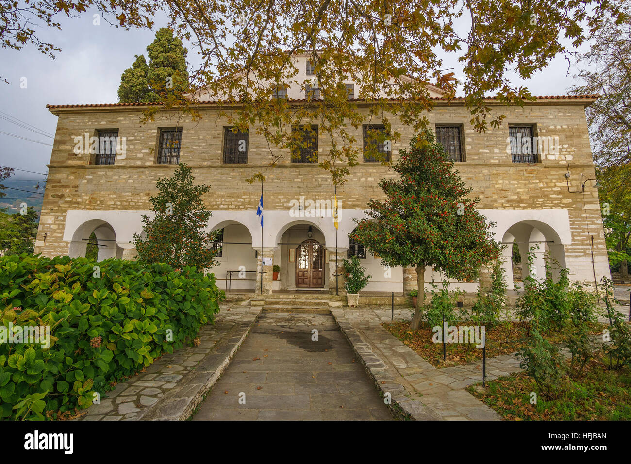 The Greek Orthodox church of St. Nicolaos in Portaria village on Pelion ...