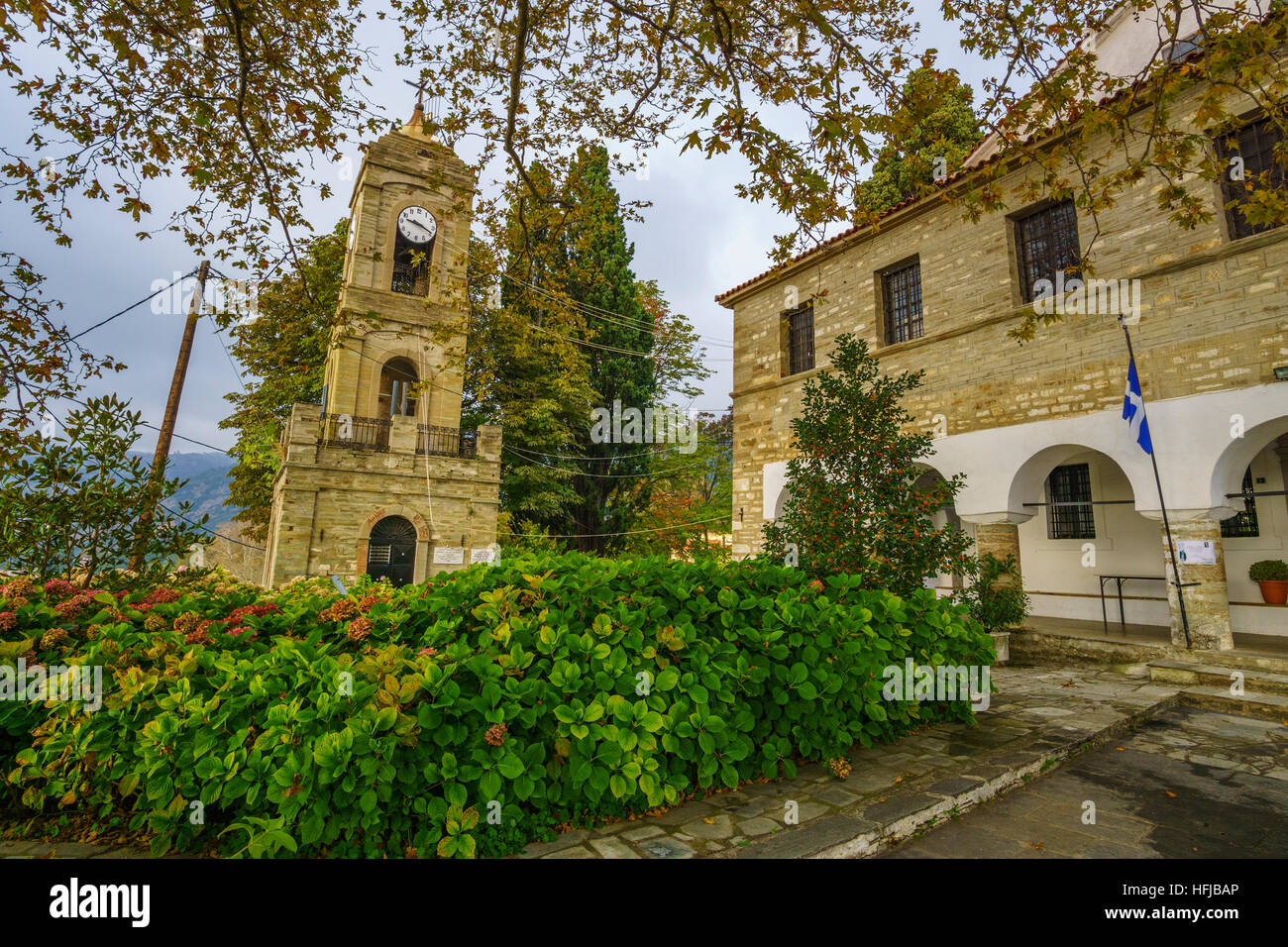 The Greek Orthodox church of St. Nicolaos in Portaria village on Pelion ...