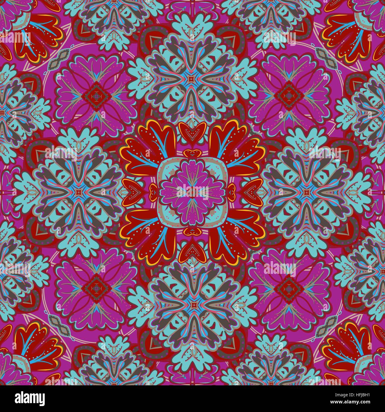 Retro seamless abstract floral pattern. Colorful wallpaper background ...