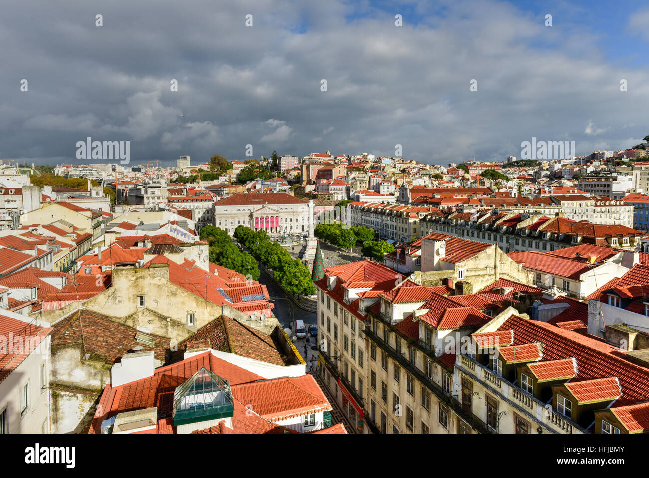 Panoramic view of the Lisbon Skyline in Portugal Stock Photo - Alamy