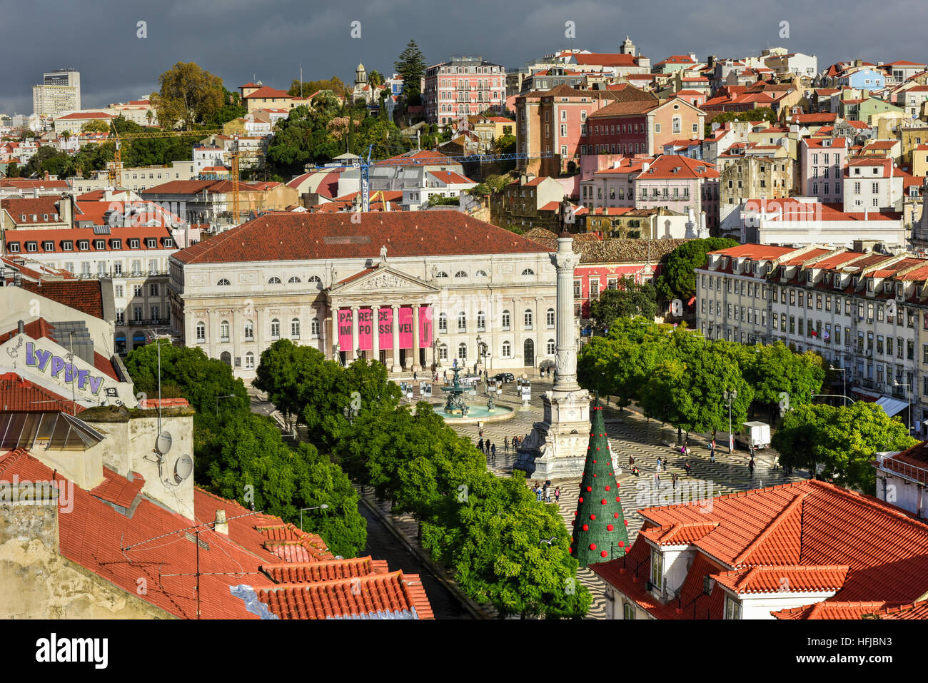 Panoramic view of the Lisbon Skyline in Portugal Stock Photo - Alamy