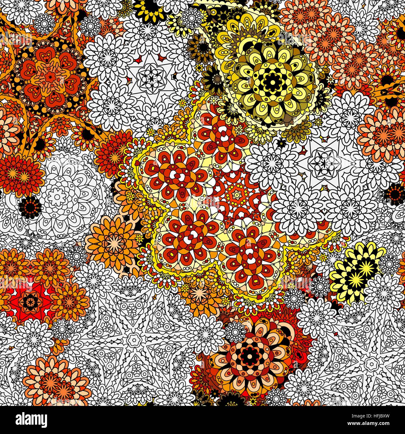 Seamless pattern based on traditional Asian elements Paisley. Colorful ...