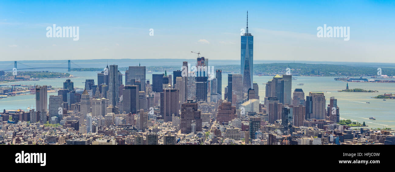 High Definition Panorama of Lower Manhattan. New York - New York Stock ...