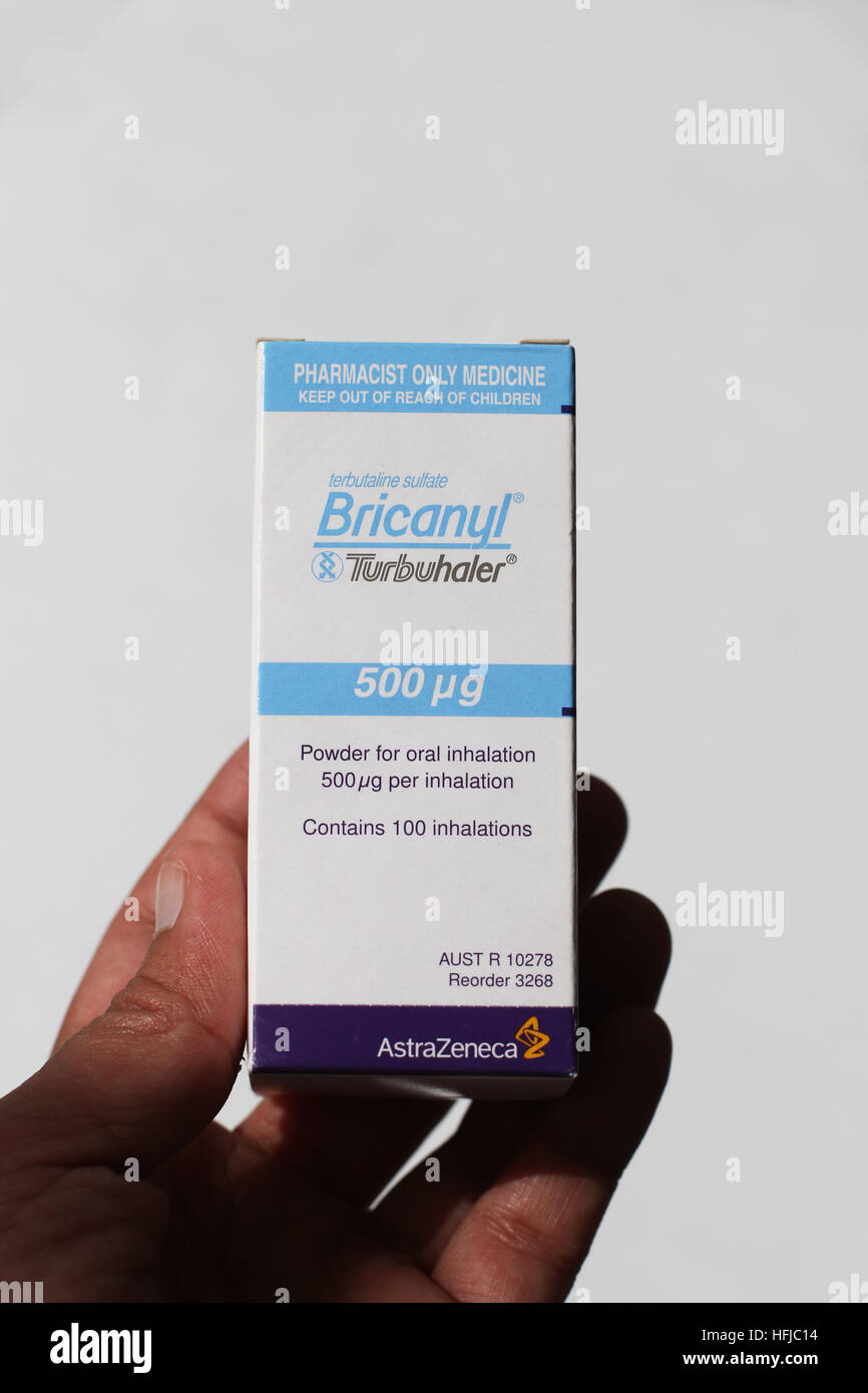 Close up Bricanyl isolated against white background Stock Photo - Alamy