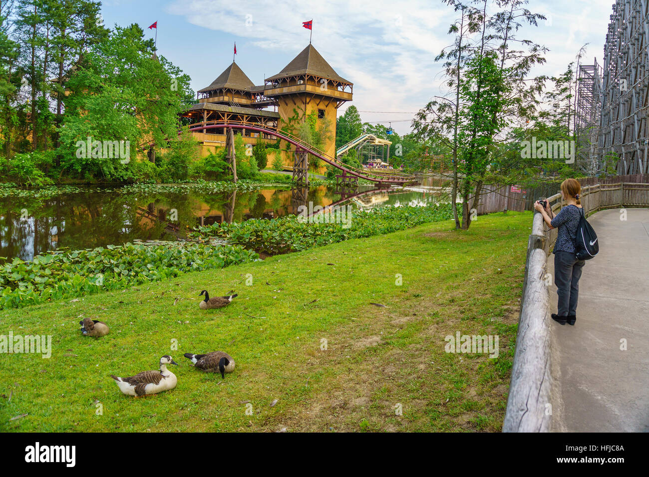 The beautiful Six Flags Great Adventure amusement park. New Jersey ...