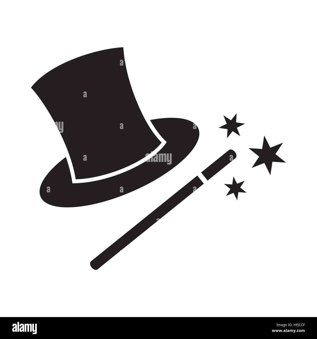 Magic wand and hat Stock Vector Image & Art - Alamy