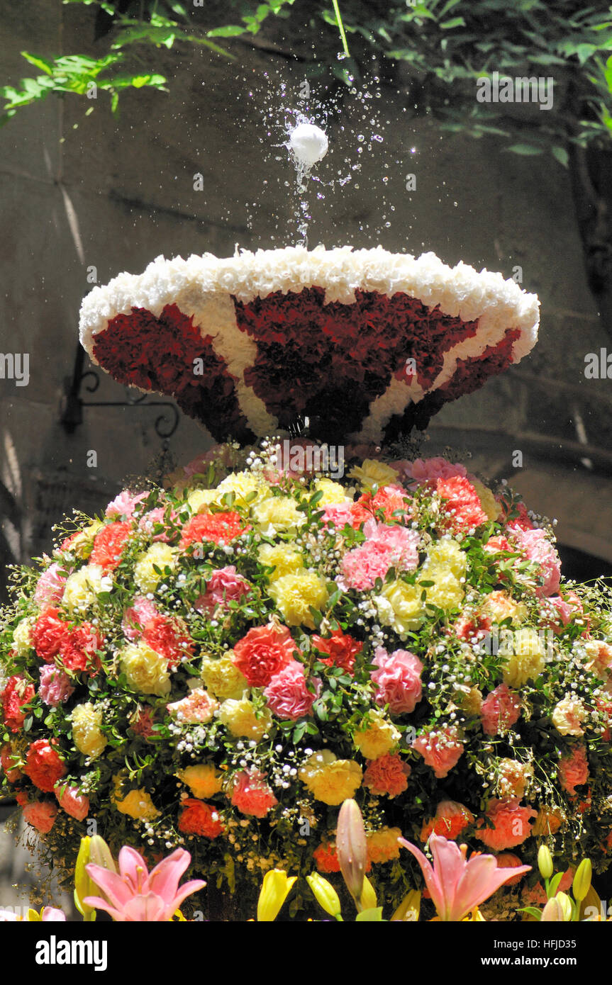 The dancing egg. Feast of Corpus Christi. Barcelona, Catalonia, Spain ...