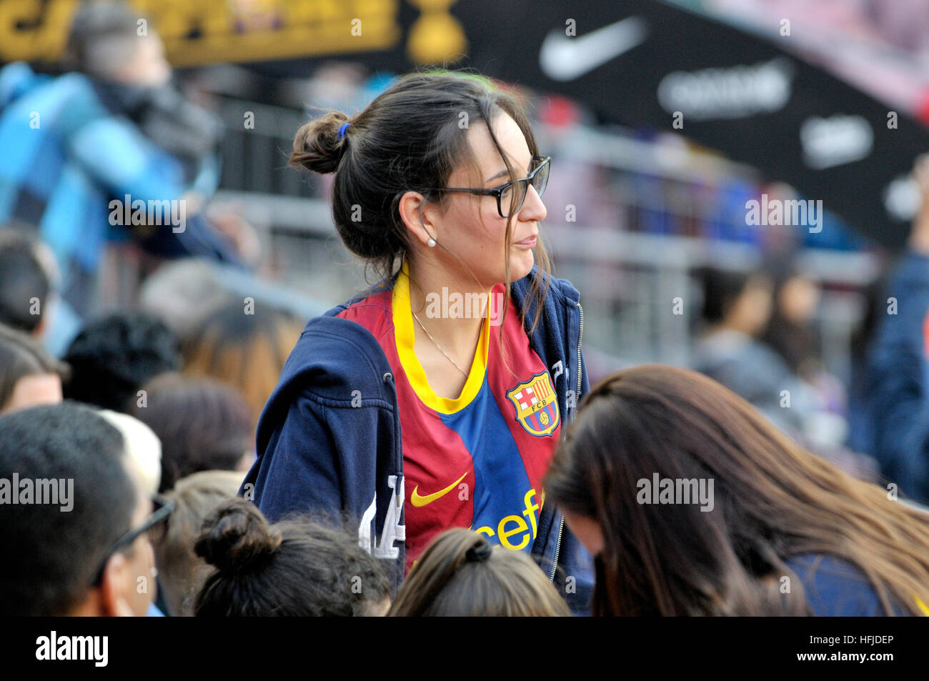 Barcelona Football club supporters. Camp Nou stadium. Les Corts ...