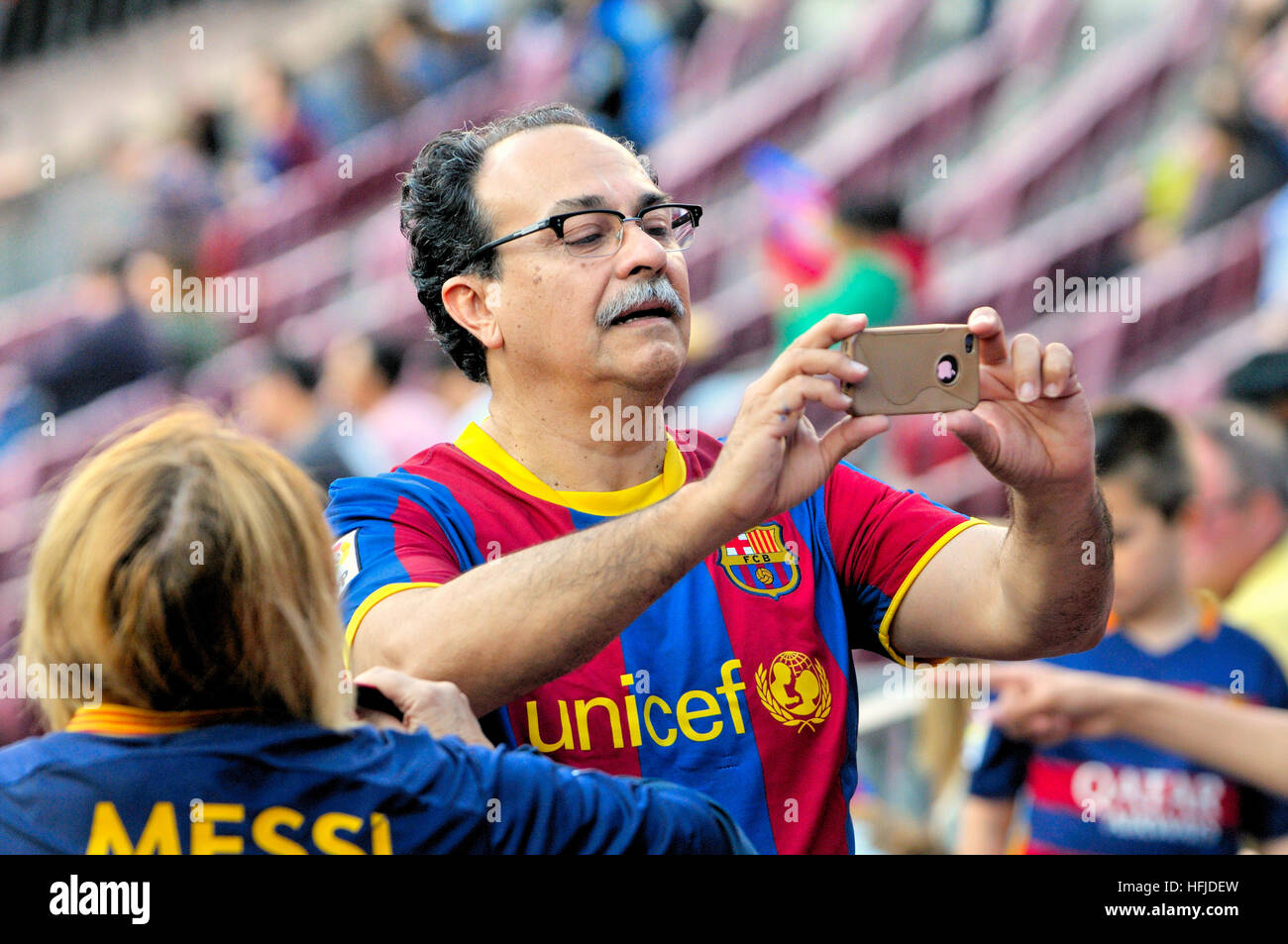 Barcelona Football club supporters. Camp Nou stadium. Les Corts ...
