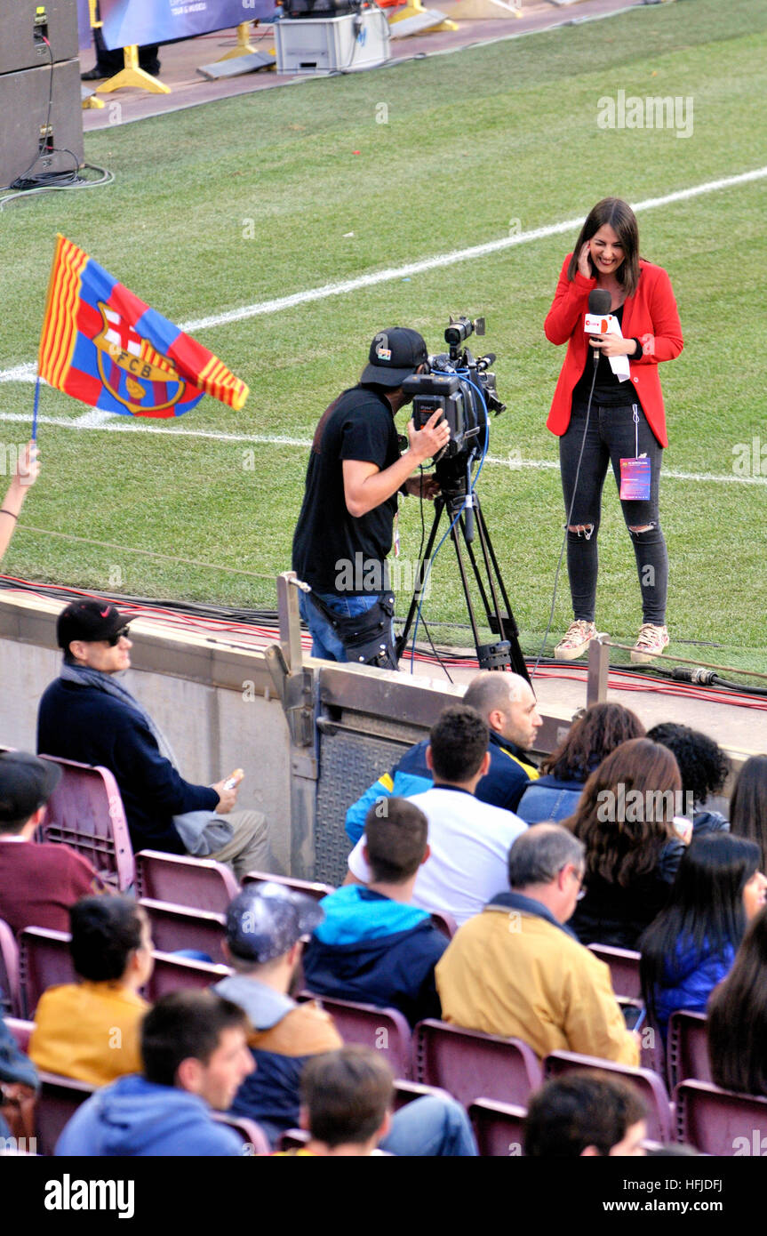 Barcelona Football club supporters. Camp Nou stadium. Les Corts ...