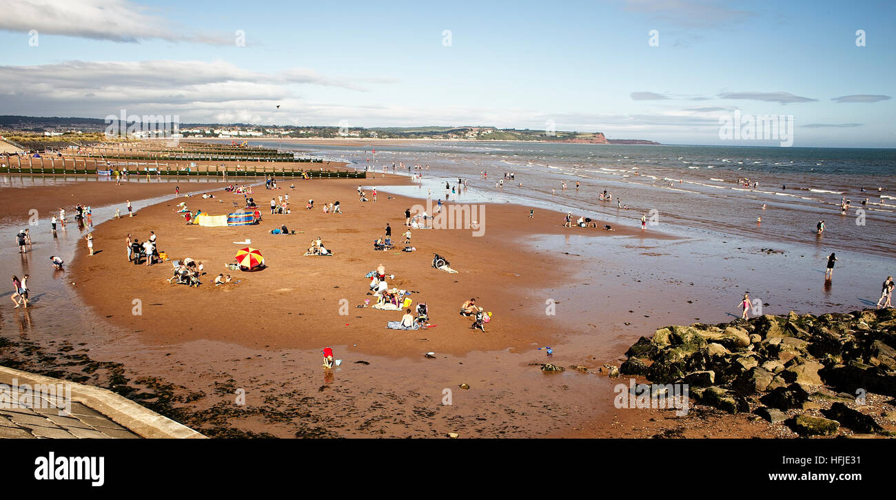 A fine Summer afternoon on Dawlish Warren beach, Devon, England, UK ...