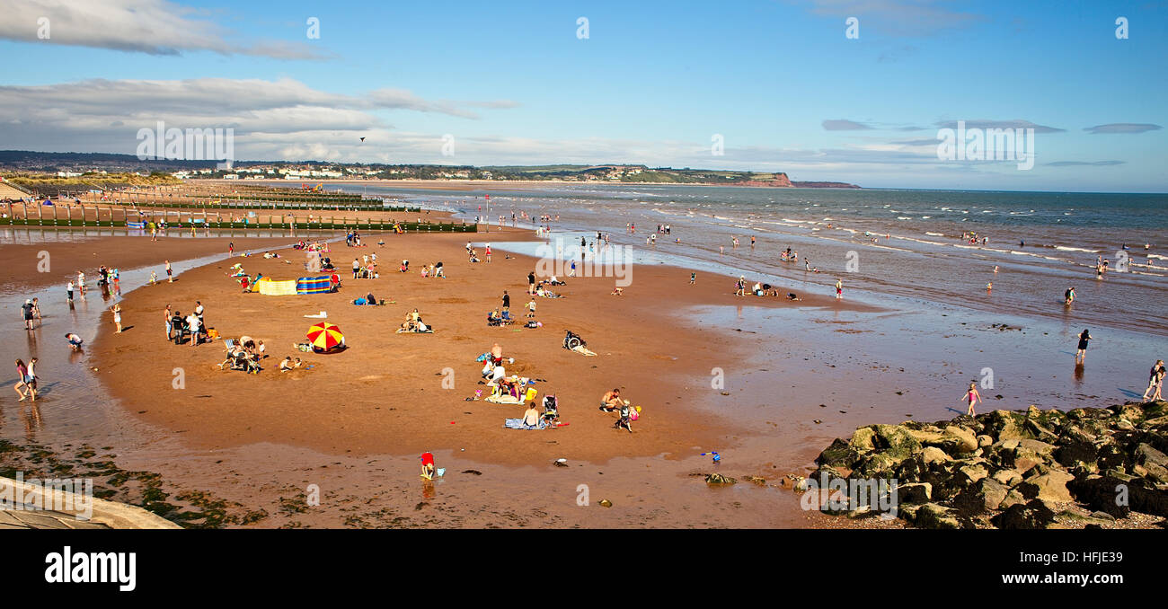 A fine Summer afternoon on Dawlish Warren beach, Devon, England, UK ...