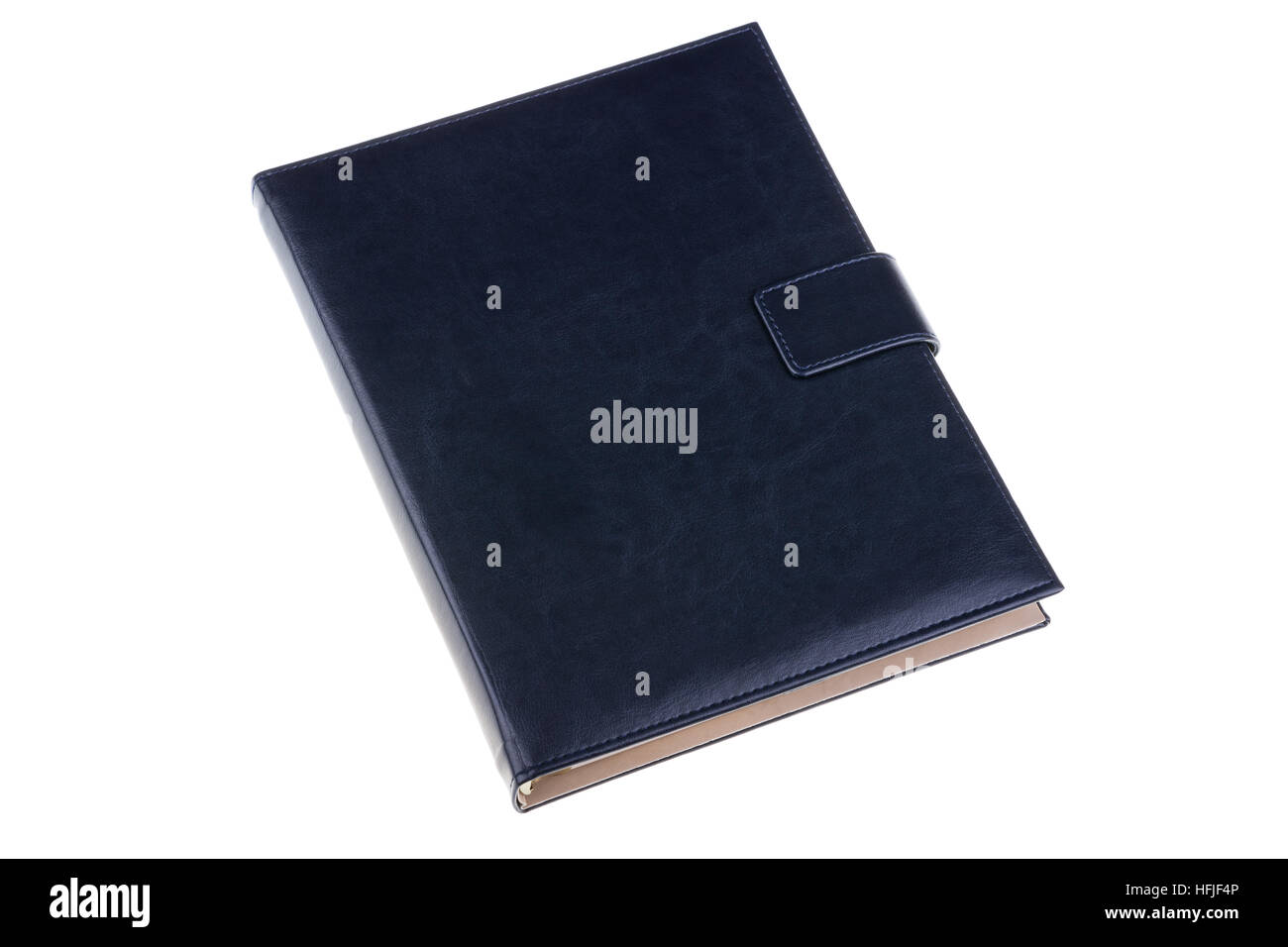 Blue leather notebook isolated on white background Stock Photo - Alamy