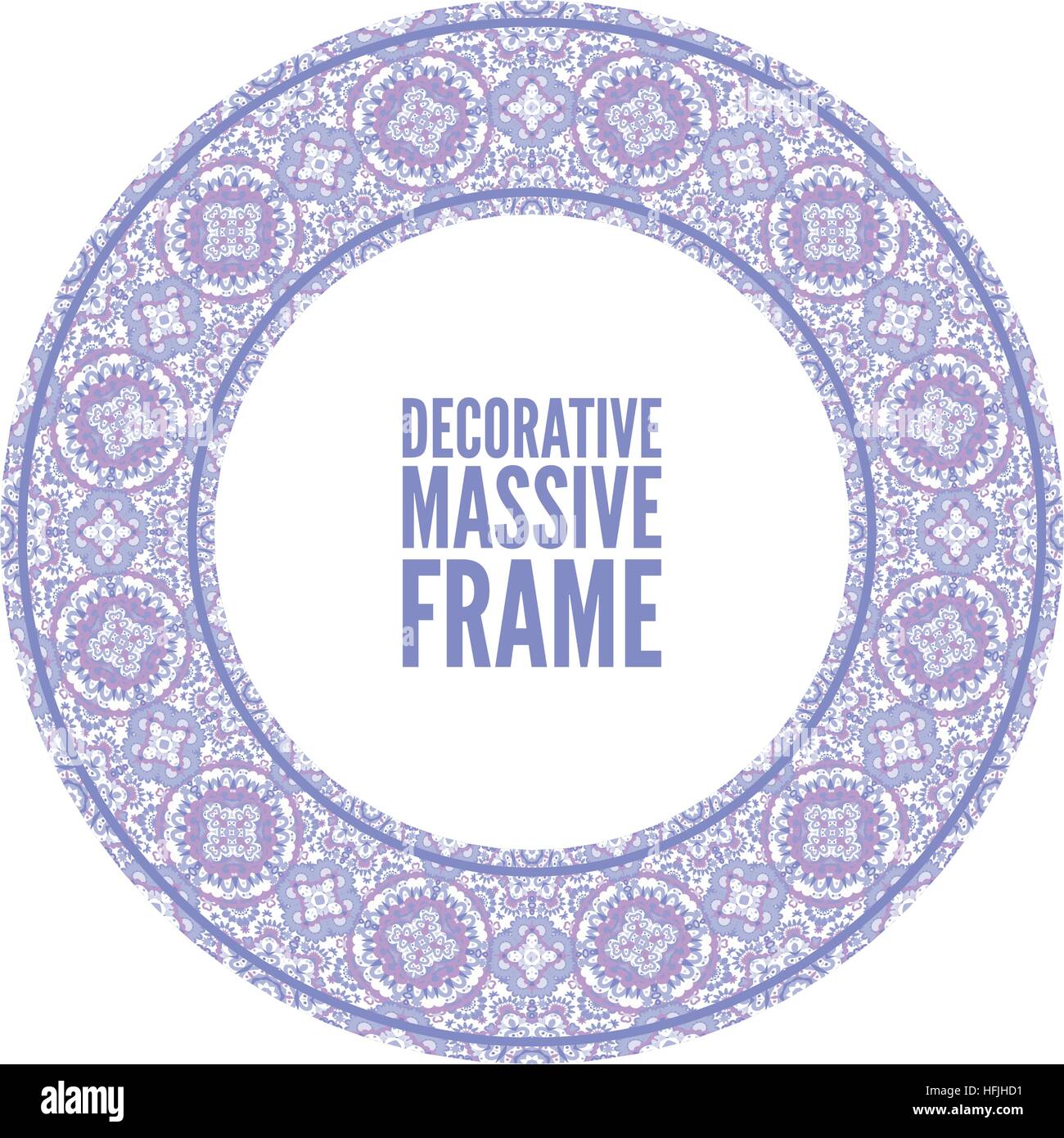Decorative ornate round frame in Victorian style. Ornamental round ...
