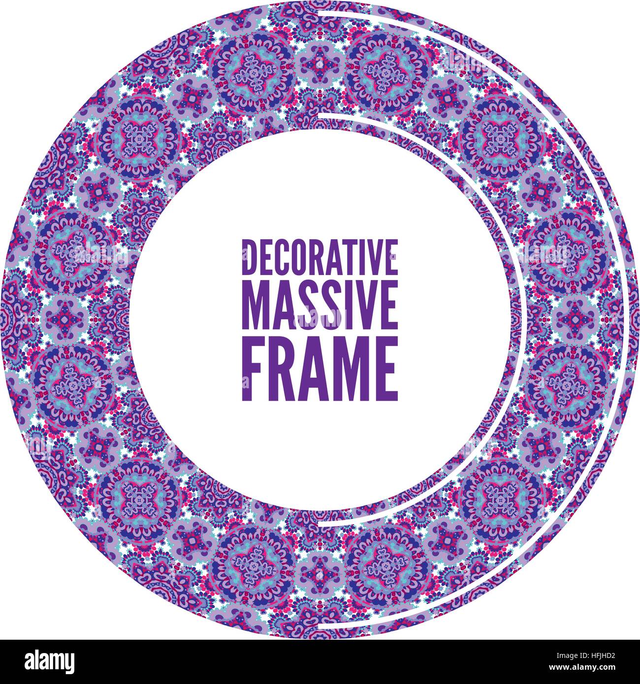 Decorative ornate round frame in Victorian style. Ornamental round ...