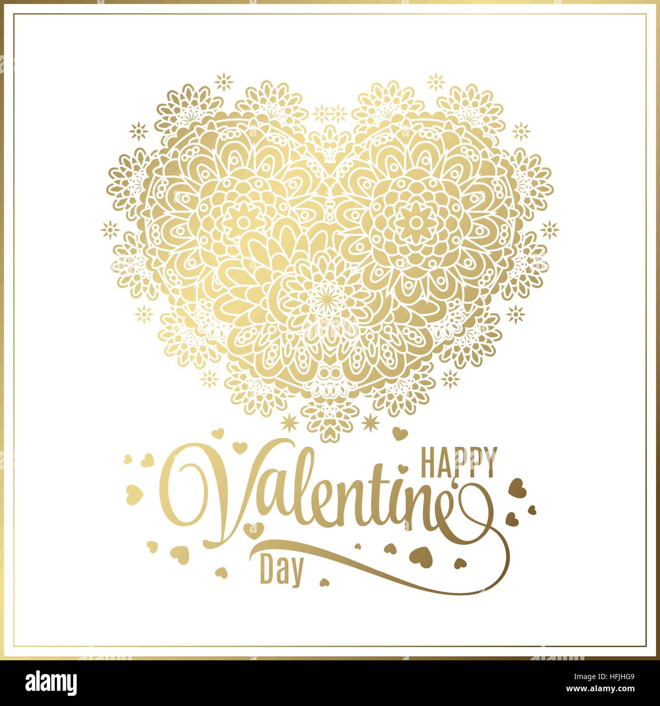 Greeting gold heart elements for design. Vector illustration. Bright ...