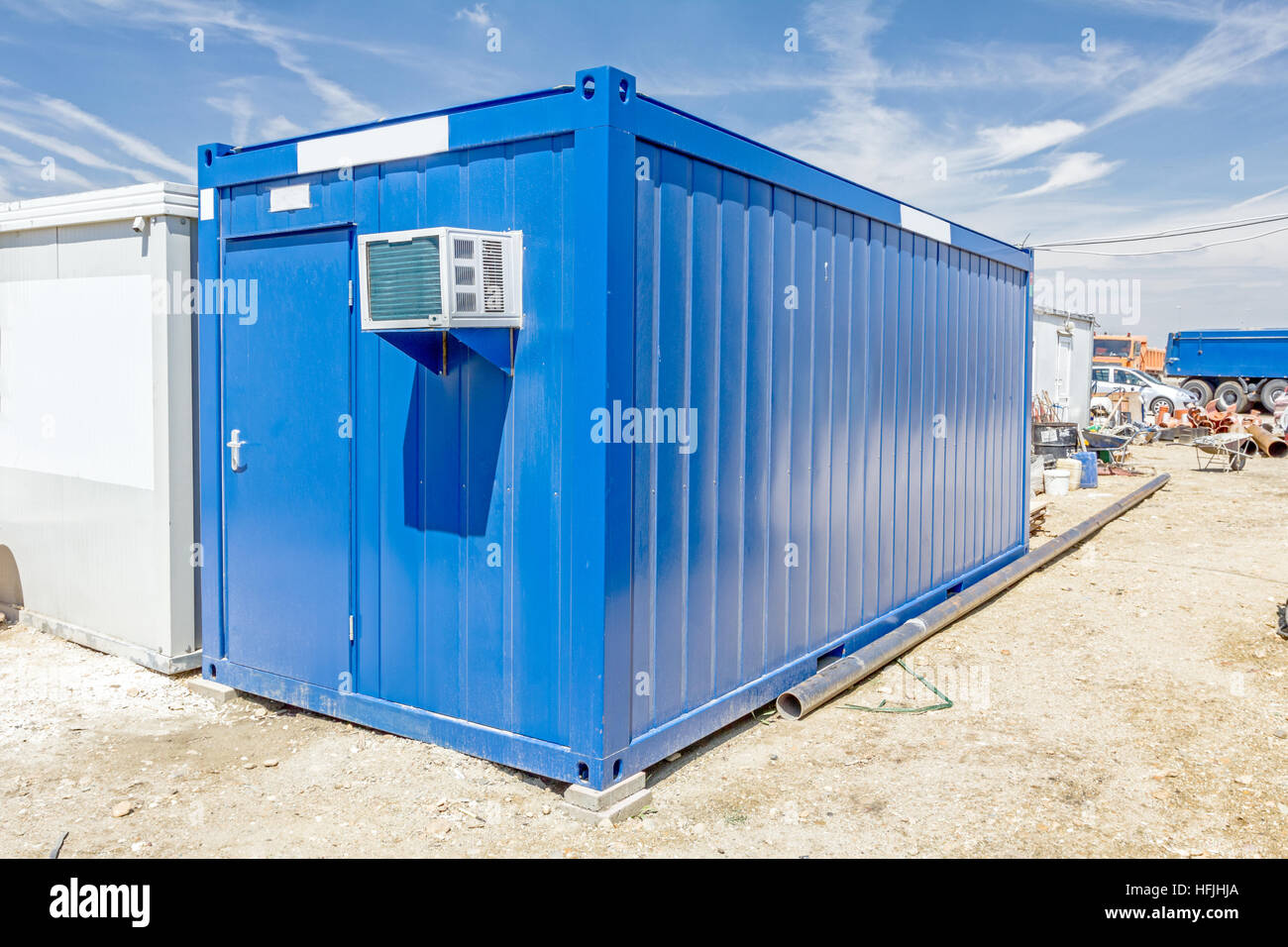 Outdoor unit, compressor, of air conditioner is placed on container ...
