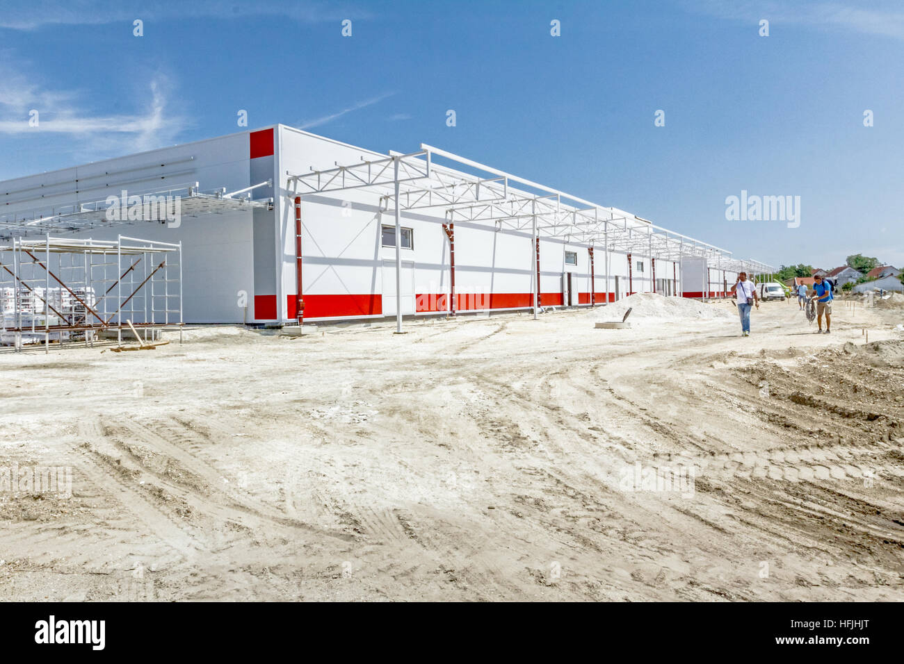 Thermo insulated building with new assembled but still unfinished ...