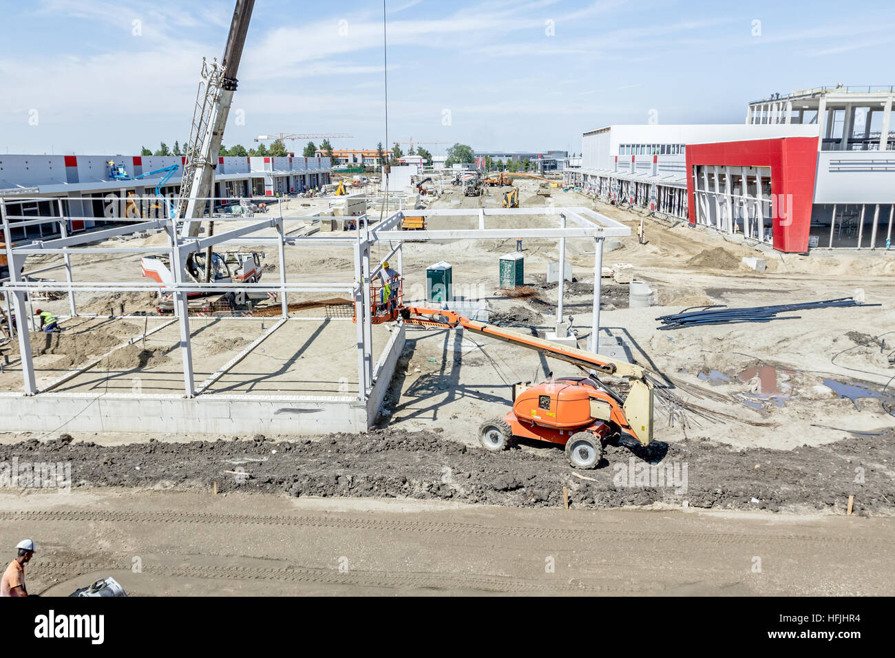 Cherry picker elevated platform riggers hi-res stock photography and ...