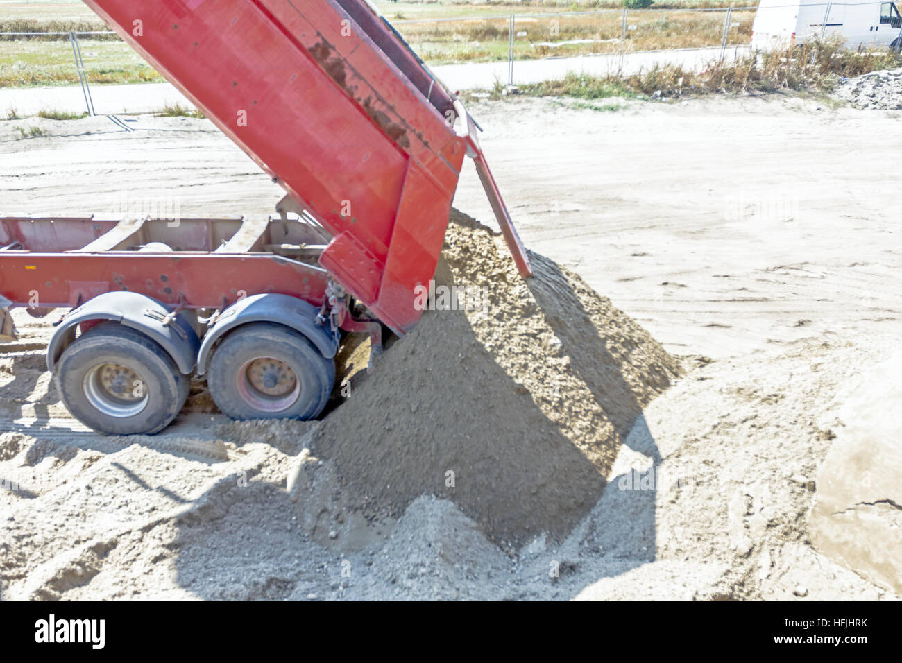 Dump truck unloading sand hi-res stock photography and images - Alamy