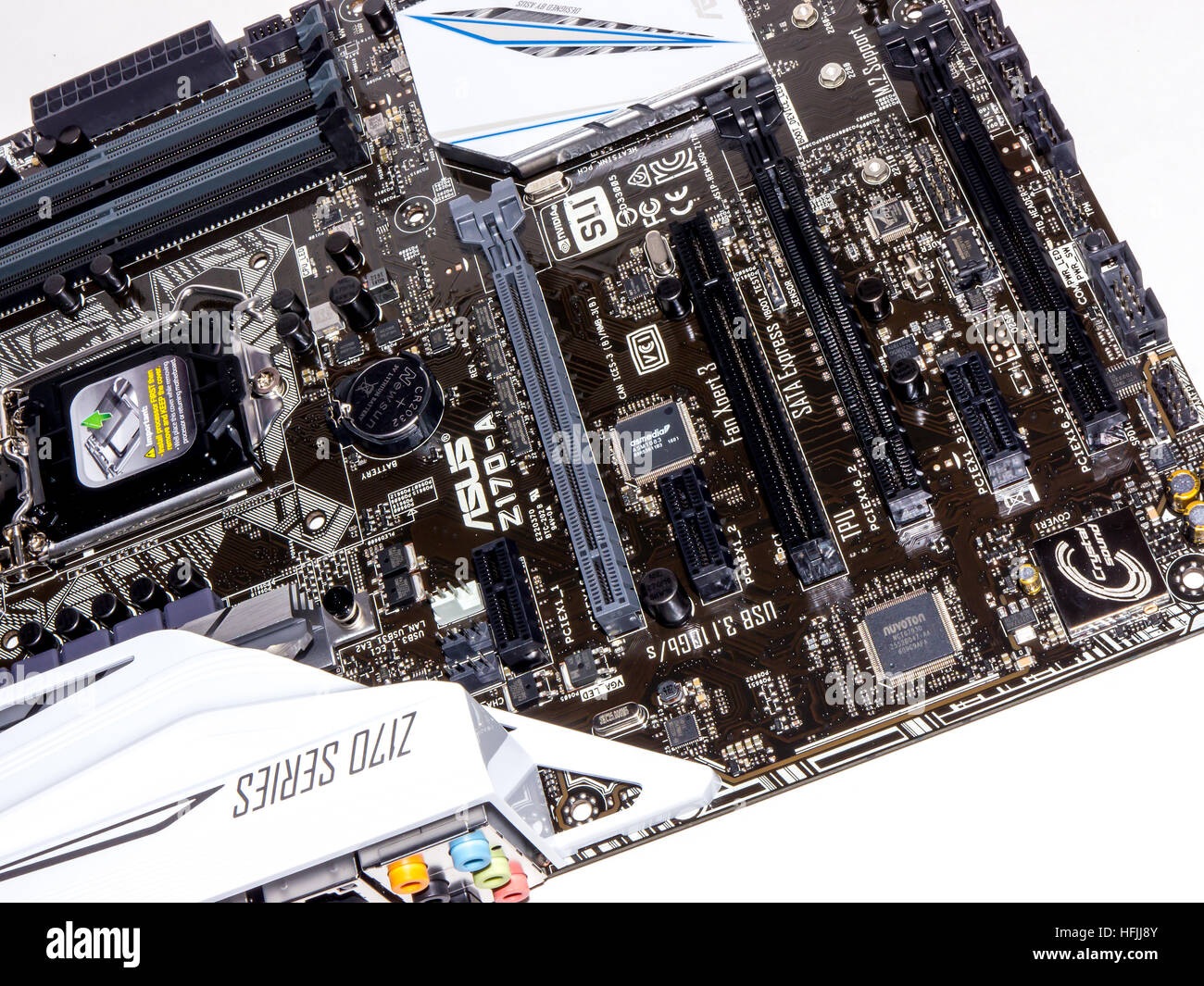 GOMEL, BELARUS - SEPTEMBER 15, 2016. Motherboard ASUS Z-170-A. ASUSTeK ...