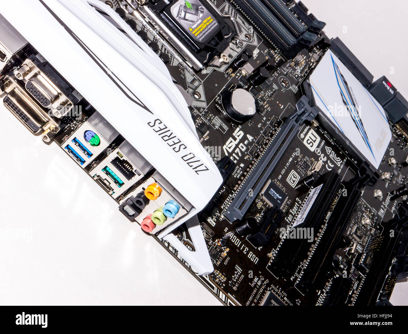 GOMEL, BELARUS - SEPTEMBER 15, 2016. Motherboard ASUS Z-170-A. ASUSTeK ...