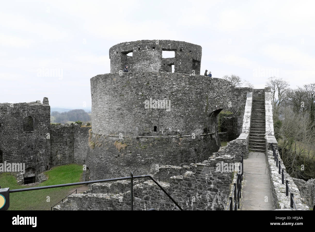 Stairs leading to round tower at Dinefwr Castle, Llandeilo ...