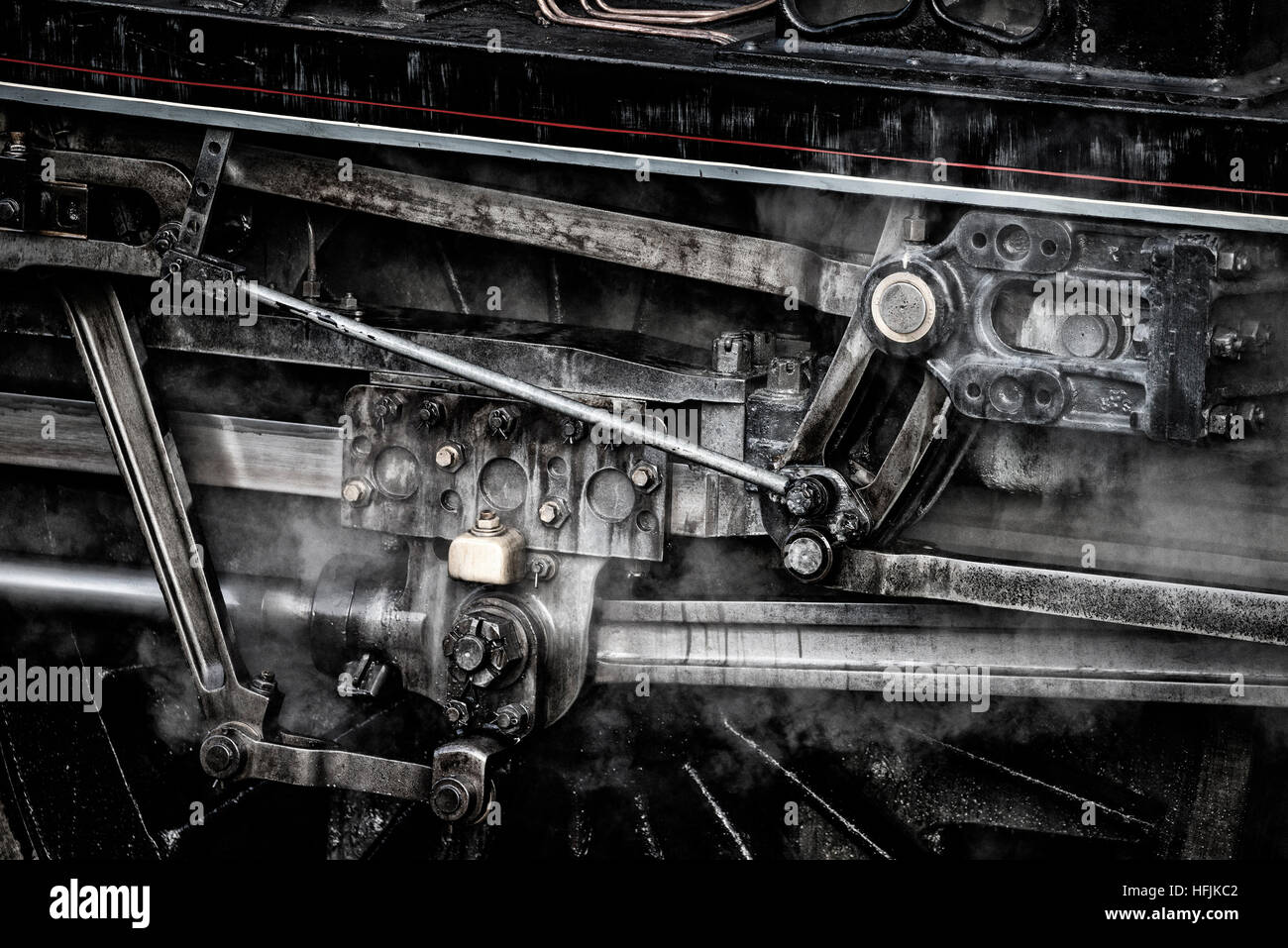 Stunning grunge detailed close up of vintage steam train wheels and ...