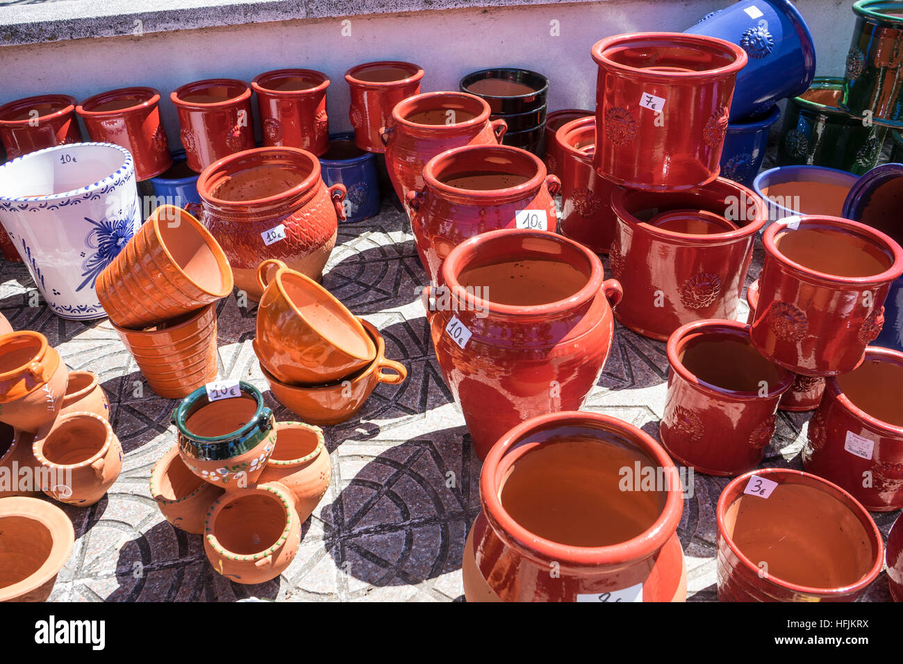 Vintage mud vessel handmade in a traditional medieval shop, crafts in ...