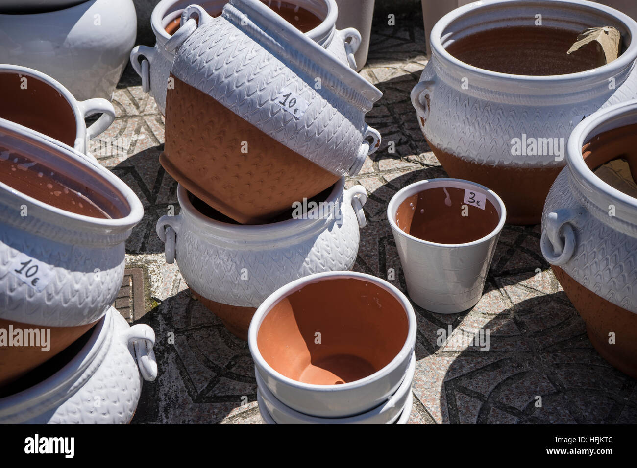 Stoneware, mud vessel handmade in a traditional medieval shop, crafts ...