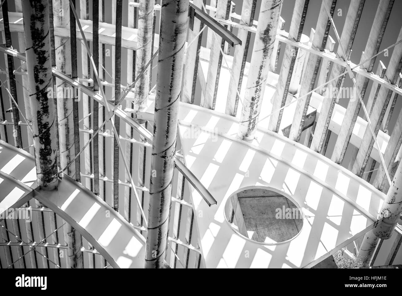 Forged steel structure, metal roof with metal bars and beams Stock ...